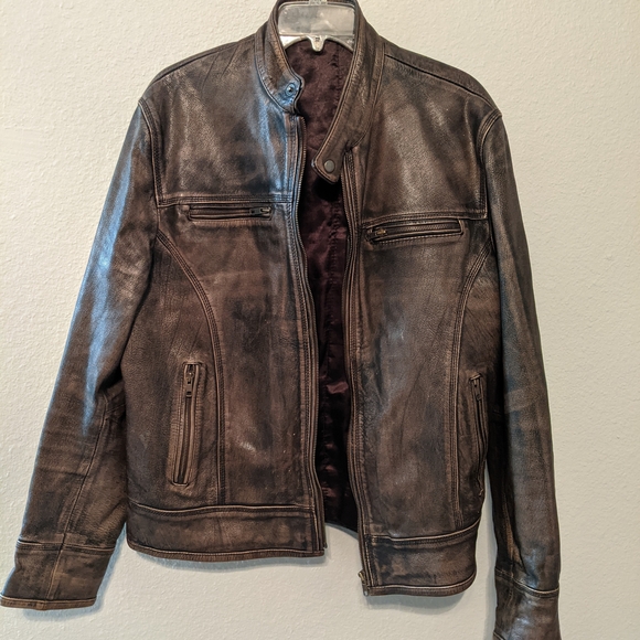 ykk | Jackets & Coats | Mens Vintage Leather Jacket Brown | Poshmark